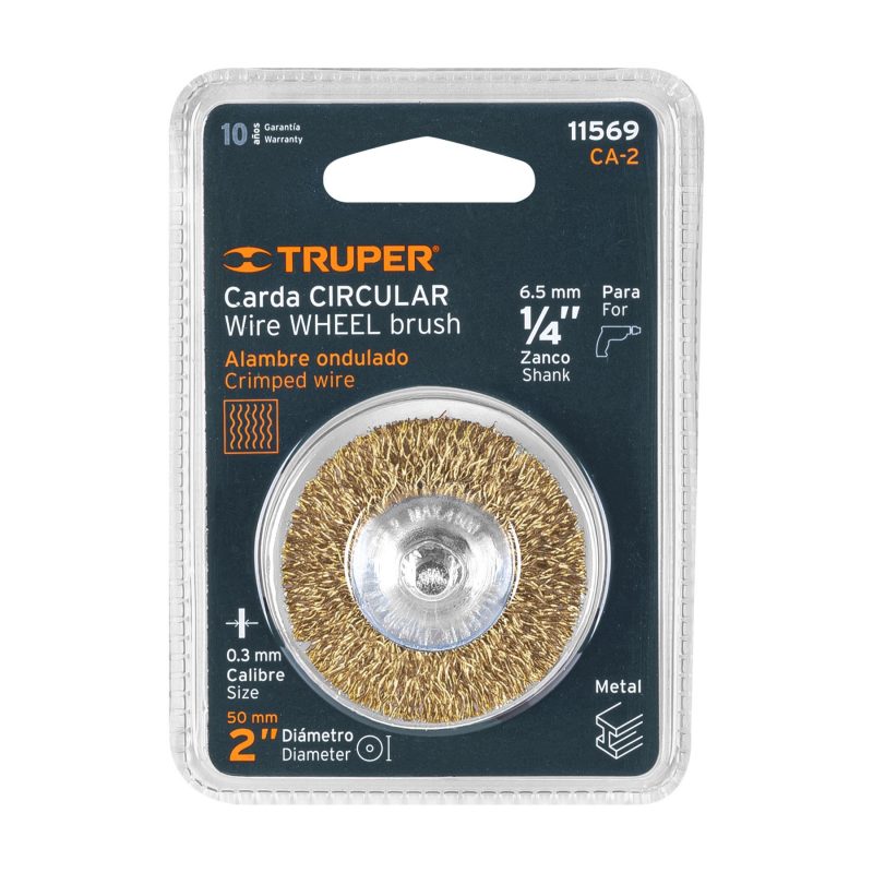 Carda circular 3" alambre grueso para taladro, Truper - FERRETERIA F&C PROVIDER SAC