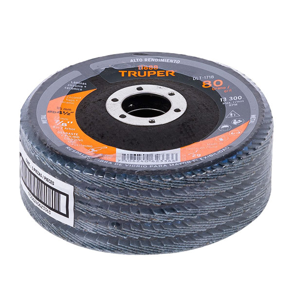Disco 4-1/2" laminado grano 80 centro 7/8", Truper - FERRETERIA F&C ...