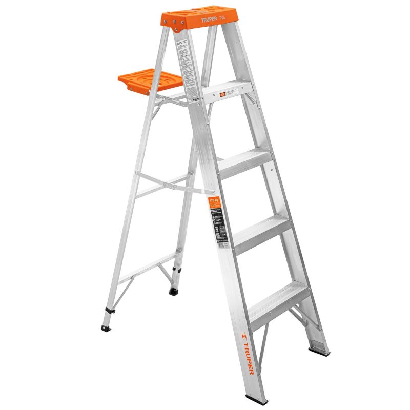 Escalera de tijera tipo ll 4 peldaños y bandeja, Truper - FERRETERIA F&C PROVIDER SAC