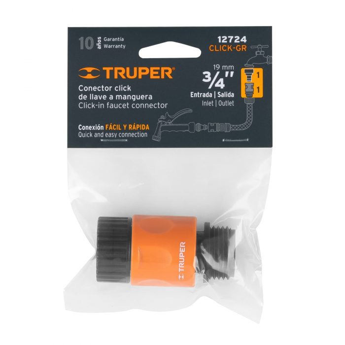 Conector 3/4" rápido de ABS grifo-manguera sistema click - FERRETERIA F ...