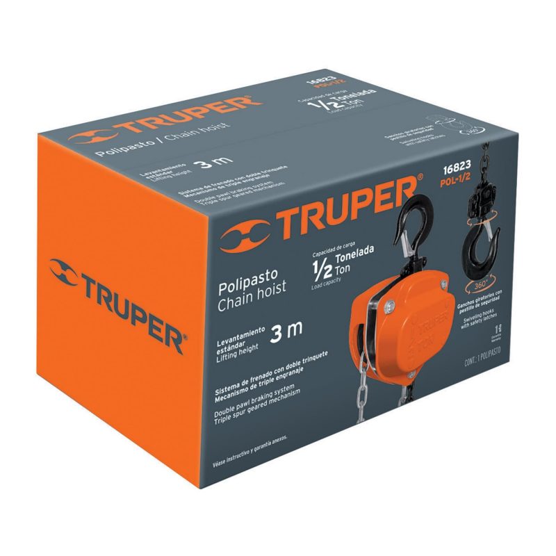 Polipasto de cadena de 1/2 ton, Truper - FERRETERIA F&C PROVIDER SAC